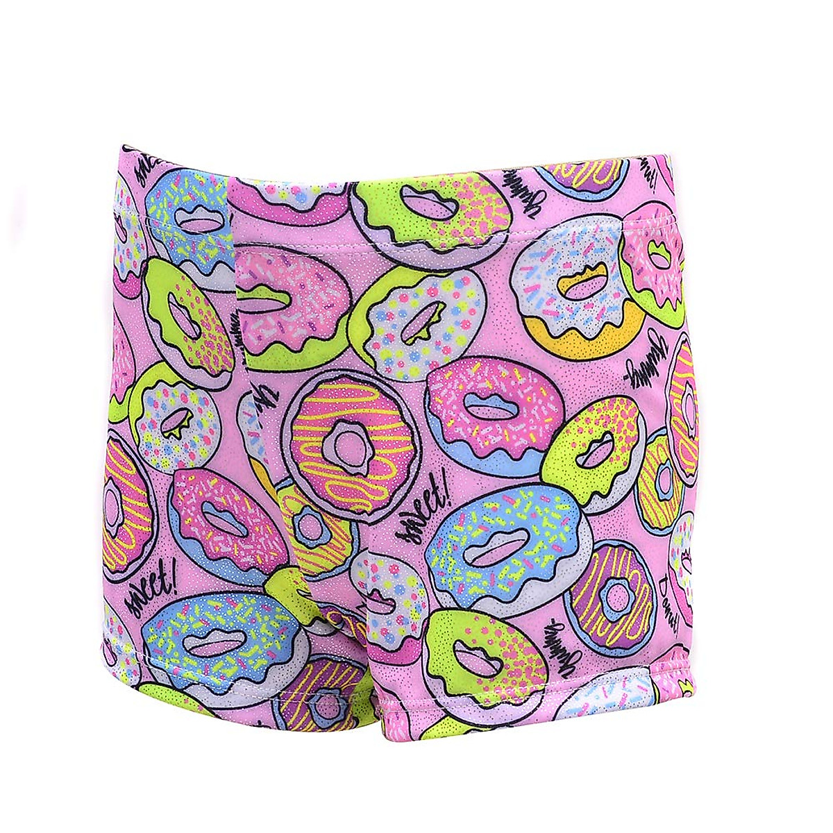 ZIZI Teen Girls' Sparkle Dance Tumbling Athletic Brithday Gift Gymnastics Doughnut Underwear 7Y, 5-6X