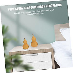 IMIKEYA 3pcs Gourd Ornaments Feng Shui Luck and Treasure Gourd Bottle Flask Natural Dried Gourd Housewarming Gifts Chinese Wu Ornament Chinese Wu Gourd White Skin Natural Gourd China