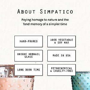 Simpatico No. 36 Beach Plum Hobnail Candle, Springtime Fruity Vanilla Blossom Scent, Pressed Hobnail Glass Jar, 100-Hour Burn Time, Scented Candles for Home, 16 oz