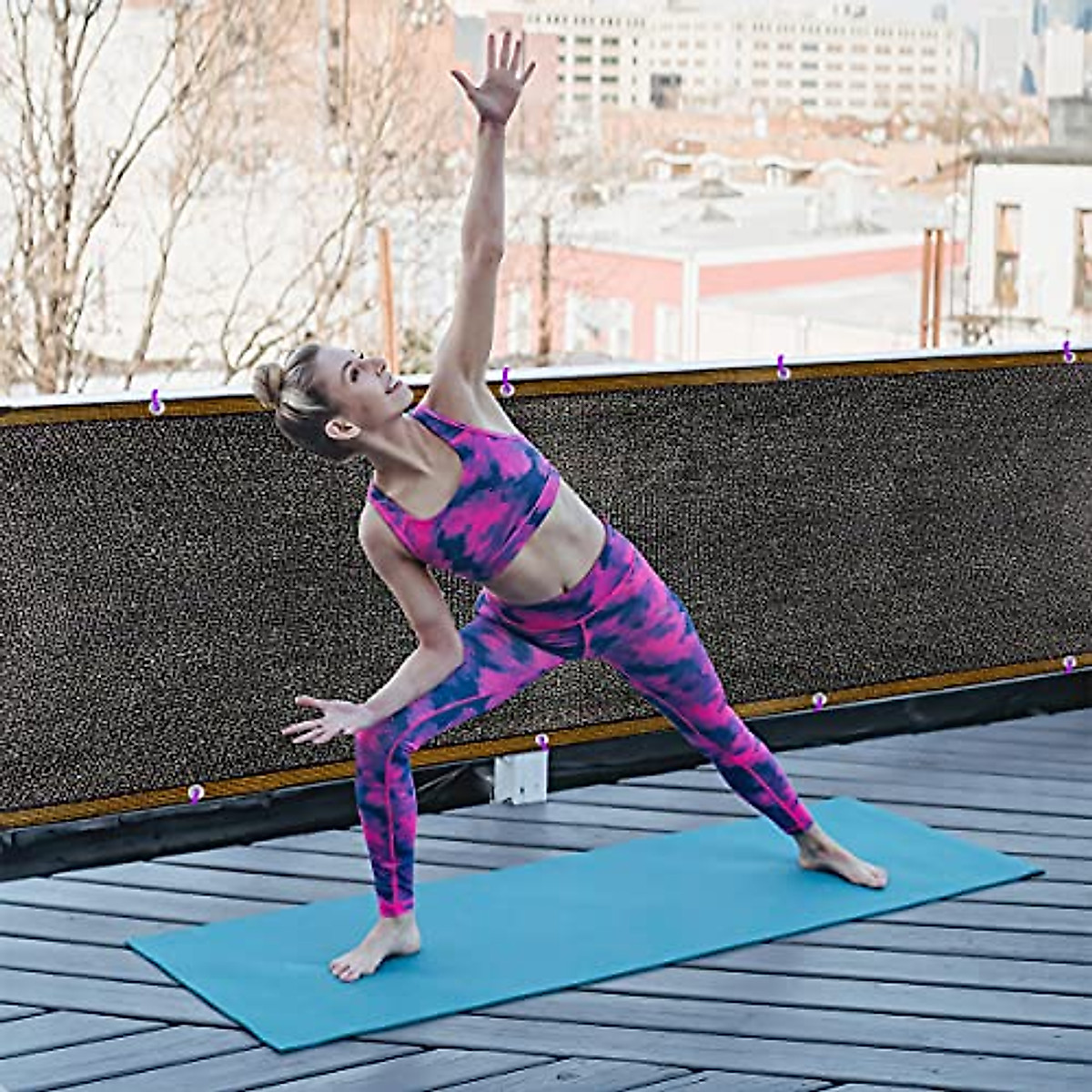 Balcony Privacy Screen Fence Cover,UV Protection Weather Mesh Balcony Shield for Garden Patio Outdoor Backyard (3' x 9.8')