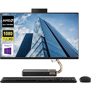 Lenovo Ideacentre A540 23.8" FHD All-in-One Desktop, AMD Ryzen 5 Pro 4650GE, 16GB RAM 512GB PCIe SSD, Webcam, HDMI, Wireless Keyboard & Mouse, Windows 10 Pro, Black