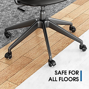 MaxGear Office Chair Wheels, 2 Inch Replacement Soft Mute Desk Caster Wheels for Work & Gaming Chair, Heavy Duty and Safe Rolling for All Floors & Hardwood, Universal Fit for 98% of Chairs, Set of 5