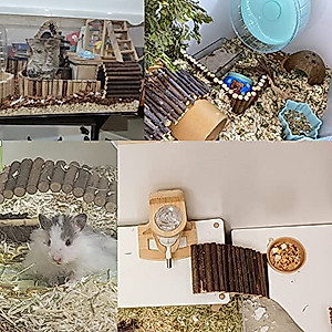 Hermit Crab Climbing Toys, Wooden Hermit Crab Hideout, Reptile Tank Habitat Decor, Bendable Ladder Bridge Tunnel Toys for Lizard Chameleon Hamster Rats Chinchilla Guinea Pig Rabbit Bearded Dragon