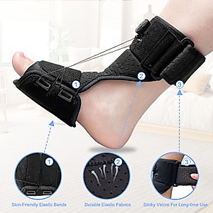XRUIDI Upgrade Plantar Fasciitis Night Splint With Knob Adjustment, Plantar Fasciitis Women Men, Relief Brace Foot Support Brace, Relief Plantar Fasciitis, Foot Drop, Achilles Tendonitis