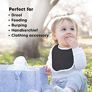 8-Pack Organic Baby Bibs for Boys, Girls - Soft Cotton Drooling and Teething Bibs for Baby Girl & Boy, Extra Absorbent, Easy to Clean & Put On for Toddler, Newborn, Infant 0-24 Months (Basics)