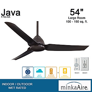 MINKA-AIRE F753-KA, Java Kocoa 54" Outdoor Ceiling Fan with Remote and Additional Wall Control