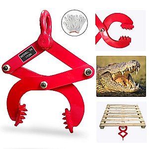 Pallet Puller 1T/2205lbs Capacity Heavy Duty Steel Single Scissor for Pulling Pallets, Woods and Other Things Easily, 5.5 Inches Bigger Jaw Opening Pallet Grabber