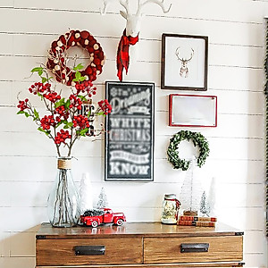 Phliofd 2 Pack Christmas Red Berries Picks 32in Red Berry Stems Christmas Decoration Red Christmas Ornaments for Home Kitchen Outdoor Garden Wedding Party Holiday Decor