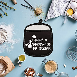 ZJXHPO Movie Inspire Gift Just A Spoonful of Sugar Pot Holder Baking Hot Pads Pocket Pot Holder (Spoonful of Sugar)