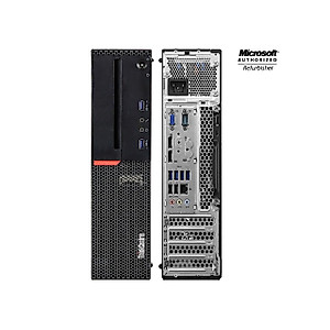Lenovo M800 SFF Computer Desktop PC, Intel Core i5 6500 3.2GHz, 16GB RAM 128GB SSD 2TB HDD, Built-in WiFi BT, Wireless Keyboard Mouse,Dual 24 Inch Monitors (Renewed)