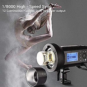 Godox AD400 Pro AD400Pro 400ws GN72 TTL Battery-Powered Monolight, 1/8000 HSS Outdoor Flash Strobe Light, Built-in Godox 2.4G System, 390 Full Power Pops, 0.01-1s Recycle Time, 30w LED Modeling Lamp