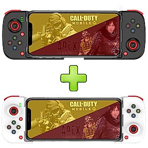 Megadream Mobile Game Controller Gamepad for iPhone iOS Android PC: Works with iPhone13/12/11/X, iPad, Samsung Galaxy, Motorola, TCL, Tablet, Apex Legends, Call of Duty - (Black+White)