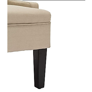 ANDEWORLD Modern Loveseat Settee Button Tufted Sofa Couch Upholstered Banquette Dining Bench Living Room Funiture (Khaki)