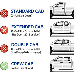 Window Visors Rain Guards for 2007-2013 Chevy Silverado/GMC Sierra 1500/Avalanche Crew Cab, Window Vent Wind Deflectors Visors Shades for 2007-2014 Silverado/Sierra 2500HD-3500HD/Suburban/Yukon XL