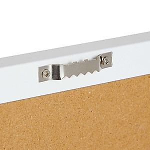 Long Decorative Cork Board for Walls, White Framed Tack Bulletin Board with Floral Print for Bedroom, Dorm Room (10 x 24 in)