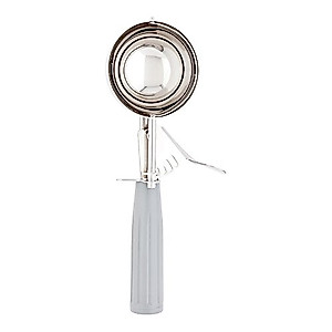Restaurantware Met Lux 4 Ounce Portion Scoop, 1 Durable Cookie Scoop - #8, With Gray Handle, Stainless Steel Disher, For Portion Control, Scoop Cookie Dough, Cupcake Batter, or Ice Cream