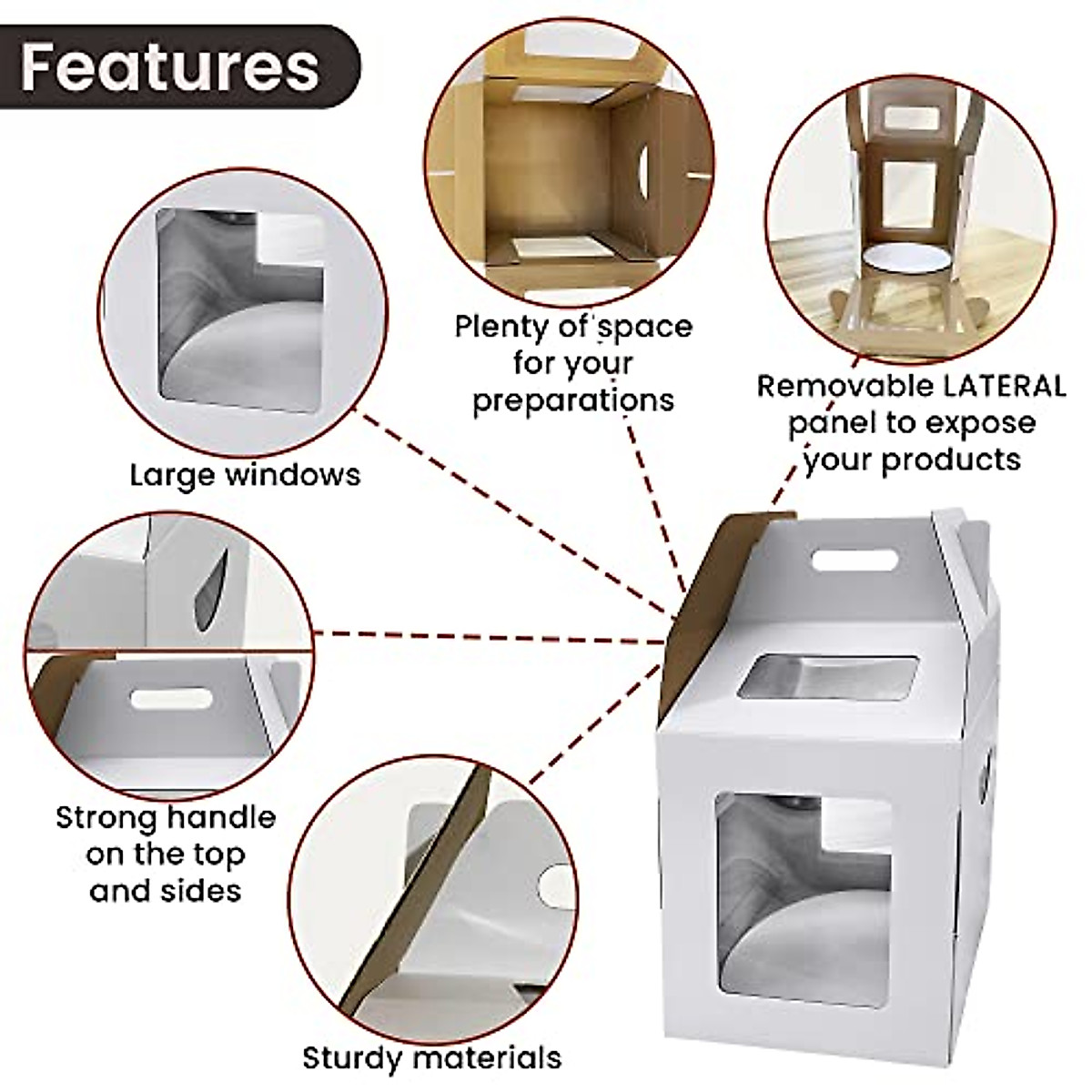 ValdiStore 4 Pack Tall cake boxes for tier cakes - 2 12 inch cake boxes 2 10 inch cake boxes Tall cake box cake boxes cake box cake carrier cajas para pasteles large cake box wedding cake boxes