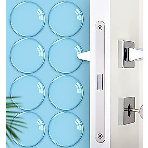 Rubber Door Stopper Wall Protector - 8 PCS Clear Round Door Knob Bumper Cover Self Adhesive Bumpers Guard from Doors Handle Door Stop Stick on Cabinet Furniture Corner Refrigerator Protectors 1.57"