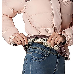Columbia Women's Bulo Point II Down Jacket, Dusty Pink/Basalt Crinkle, Large
