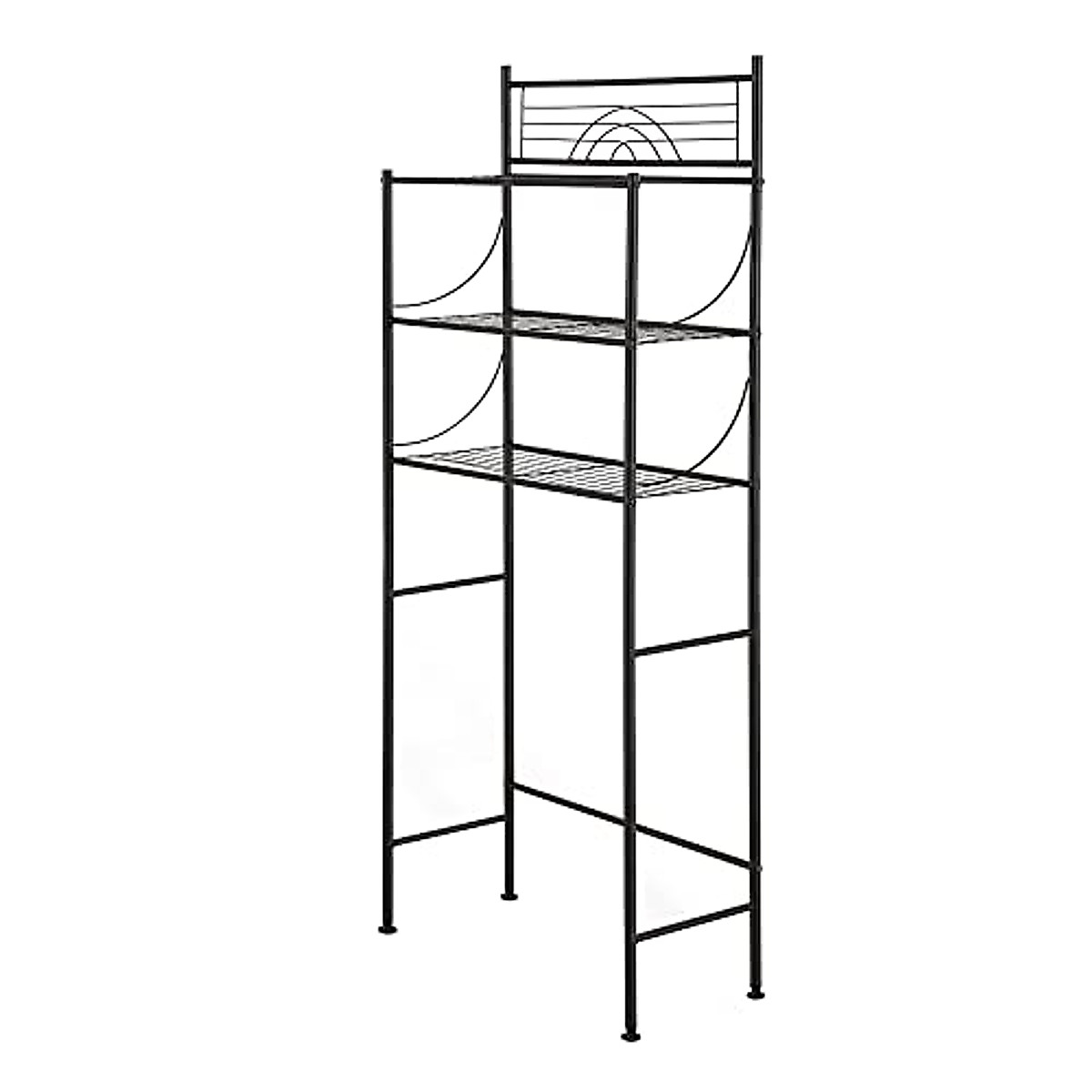MallBoo Toilet Storage Rack, 3 -Tier Over-The-Toilet Bathroom Spacesaver - Easy to Assemble,9.5" D x 26.7" W x 64.4" H(Black)