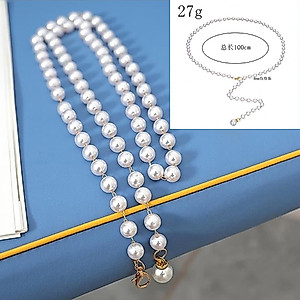 ASVNRES Rhinestone Pearl Elastic Waist Chain Belt, Women Skinny Metal Cinch Belt Gold Waist Belt for Dress Gift for Jeans Dress