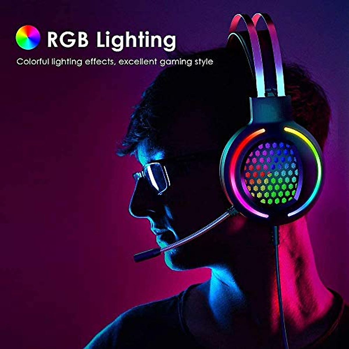 4-in-1 Gaming Keyboard Mouse Combo,87 Keys Rainbow Mechanical Keyboard,RGB 12000 DPI Lightweight Pink Gaming Mouse with Honeycomb Shell,3.5mm Gaming Stereo Headset for PC Laptop Computer