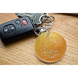 Trend Setters Ltd. – Leo Zodiac - Personalized –Acrylic Keychain – Fused Image Birthday Gift Stocking Stuffer
