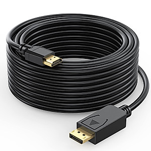 UVOOI DisplayPort to HDMI Cable 30FT 4K, Display Port DP to HDMI Cable Adapter Male to Male DP to HDMI Cord 4K@30Hz, 2K, 1080P for Long Distances, HDTV, Monitor, Projector (30 Feet, 9.14M)