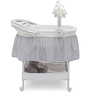Delta Children Smooth Glide Bassinet, Silver Linings