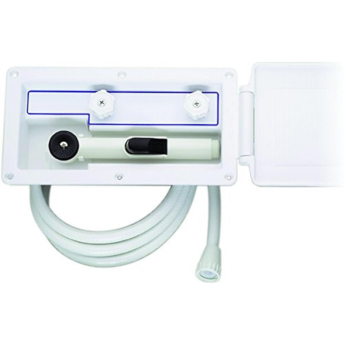 Attwood 4131-4 Aft-Deck Hot and Cold Freshwater Exterior Boat Shower Box Kit