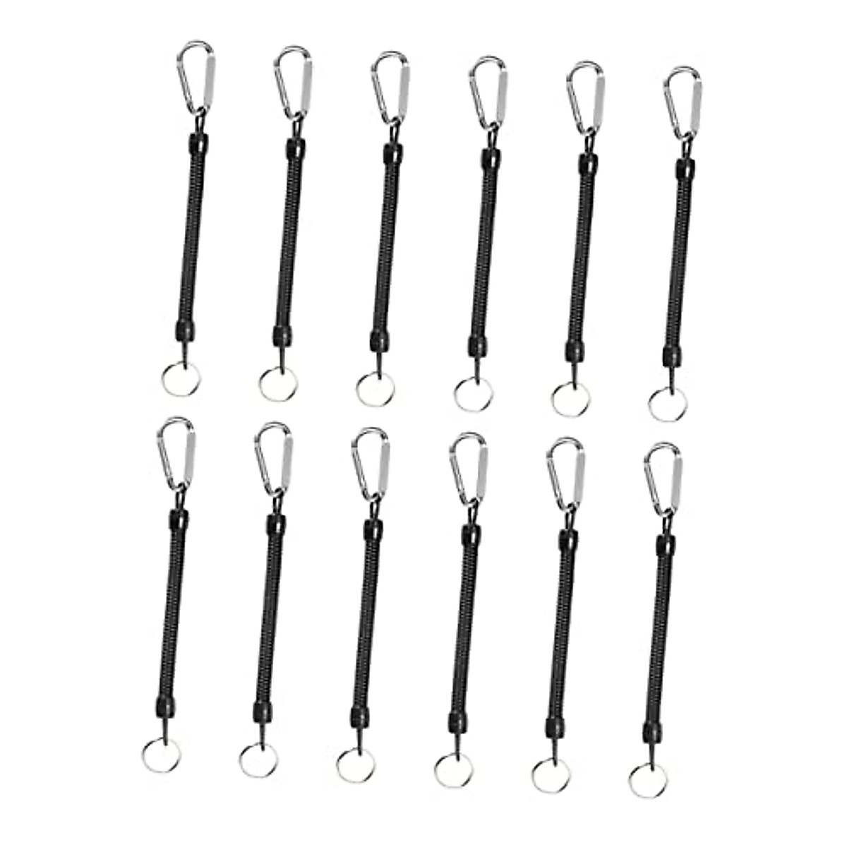 Housoutil 24 pcs Heavy Duty Spring Fishing Lanyard Tether Tools Retractable Fishing Ropes Fishing Gear Tool Fishing Safety Wire pogo Keychains Security Gear Tools Key Rings Heaps Lip Clip