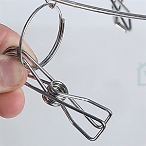 LIUZH Windproof Laundry Socks Gloves Hanger Foldable Stainless Steel Hanging Rack 20 Clothespin Drying Racks