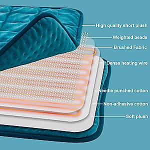 JKMAX Heating Pad for Neck and Shoulders - Large Neck Heating Pad with 10 Heat Settings ｜ 6 Timer Settings Auto Off - Heated Neck Wrap for Neck Shoulder Pain - Present for Women Men Mom Dad（Blue）