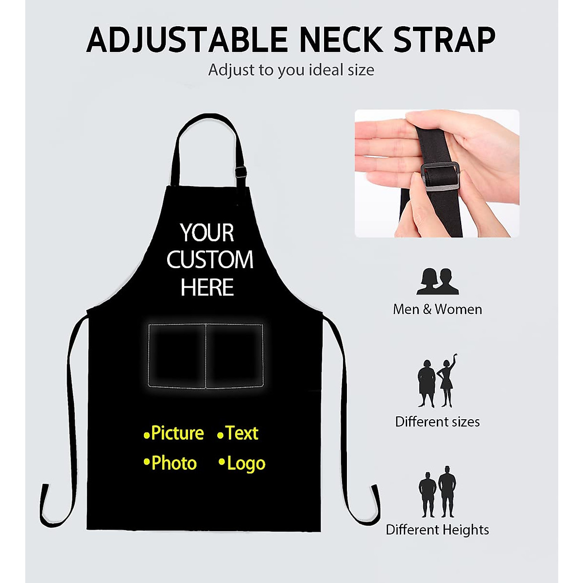 SSCSTS (WQZYSS104) Welcome Eyelashes Adjustable Neck Strap Apron with 2 Pockets, 26x33in, Color #3 Animal Print