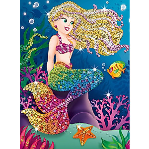 Geospace Sequin Art Duo with Two Designs, Sparkling Arts and Crafts Kit; Creative Crafts for Adults and Kids Ages 6 and Up (Sea Fantasy)