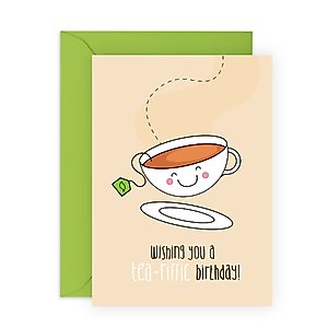 CENTRAL 23 Happy Birthday Card for Her - 'Tea-riffic Birthday' - Cute Food Pun - Sister Birthday Cards - Vegan Ink - Comes With Fun Stickers - Made In The UK