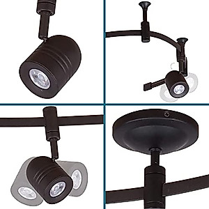Catalina Lighting 96" Transitional 6-Light Integrated LED Flex Track Ceiling Light, Oil Rubbed Bronze