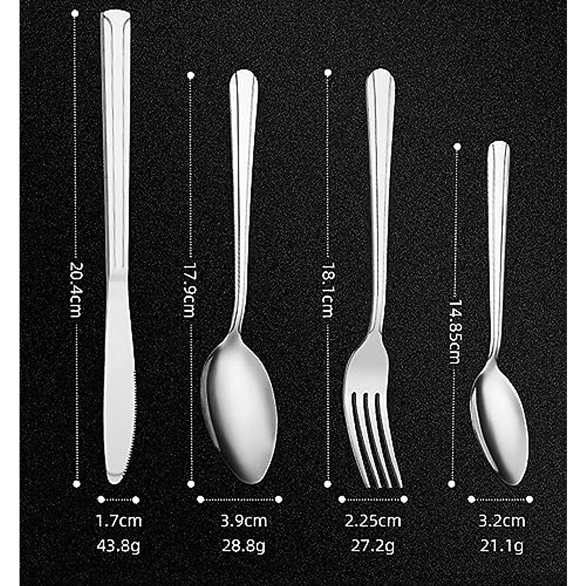 Silverware Set for 12,Stainless Steel Flatware Cutlery Unique Bordered Striped Tableware Utensil Set Knives Forks Spoons,Dinnerware Sets for Party Kitchen Wedding Gifts 48-piece