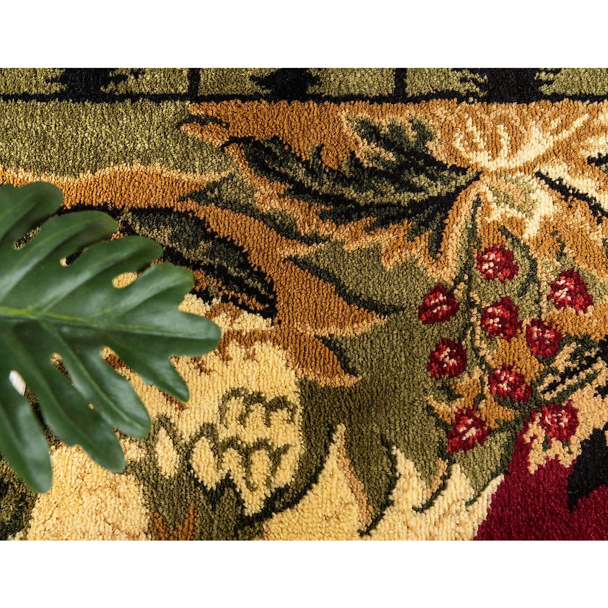 Unique Loom Barnyard Collection Area Rug - Farm (4' 1" Square, Cream/ Black)