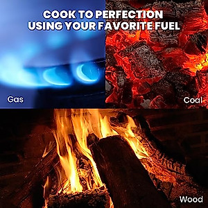 Machika Open Fire Tripod, Outdoor Fire Pit Cooking Stand, Round 50 cm Design, Portable, Cast Iron, Perfect for Camping, Backyards, Patios; Grill, Cook Over Campfire (20 Inch)