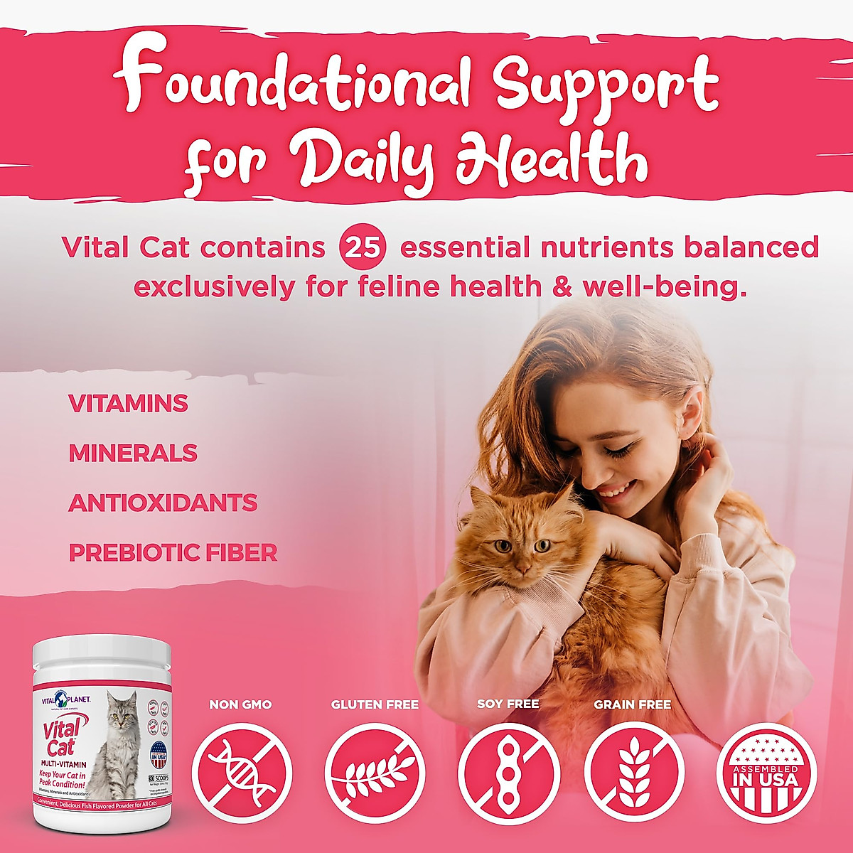 Vital Planet - Vital Cat Multi Vitamin Mineral and Antioxidant Powder for Cats 75 gram 30 Servings