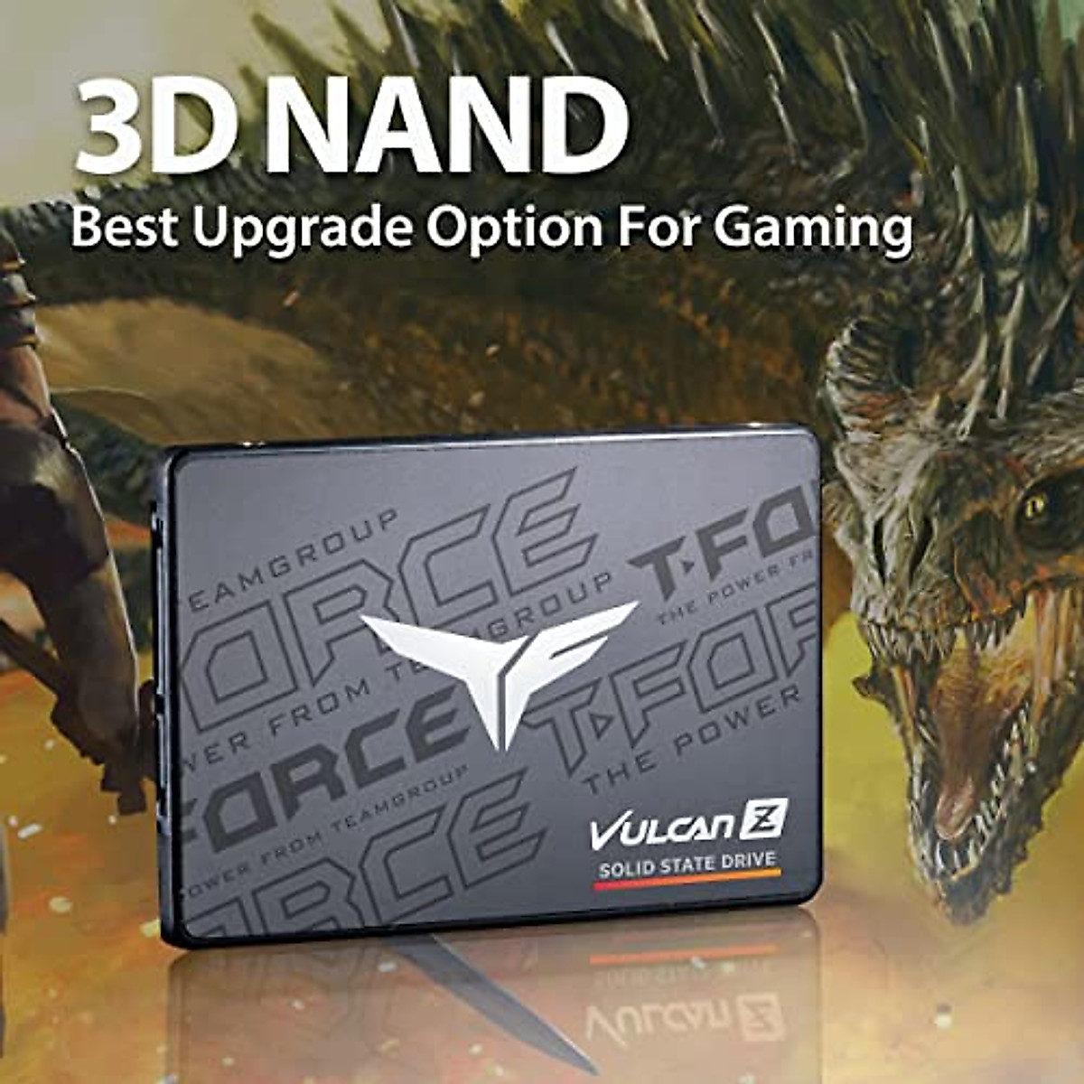 TEAMGROUP T-Force Vulcan Z 240GB SLC Cache 3D NAND TLC 2.5 Inch SATA III Internal Solid State Drive SSD (R/W Speed up to 520/450 MB/s) T253TZ240G0C101