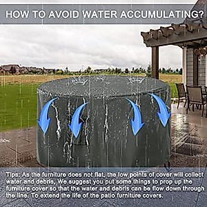 ABCCANOPY Waterproof Outdoor Patio Table Set Cover Lawn Patio Furniture Covers Heavy Duty UV Resistant Dust Proof Protective Covers, 94" DAIx 29" H