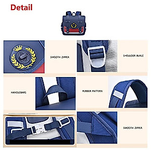 GANYGLE Cute cartoon cute huge capacity bookpack waterproof back to school backpack Horizontal board Backpack (Blue Large)