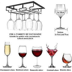 Metal Wine Glass Rack, Wine Glass Rack, Wine Rack Hanger, Wine Glass Rack (Color : Black)