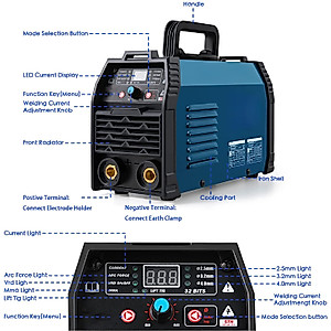 200A ARC Welding Machine, 110V/220V Dual Voltage Welder, IGBT Stick MMA Welder LED Display with Electrode Holder Work Clamp