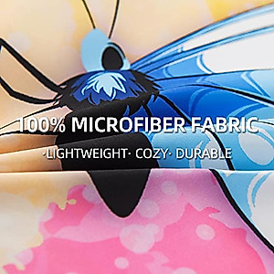 Btargot Lightweight Microfiber 3 Piece Comforter Set with 2 Pillowcases, Butterfly Pattern Bedding Set, Twin Multi-Color