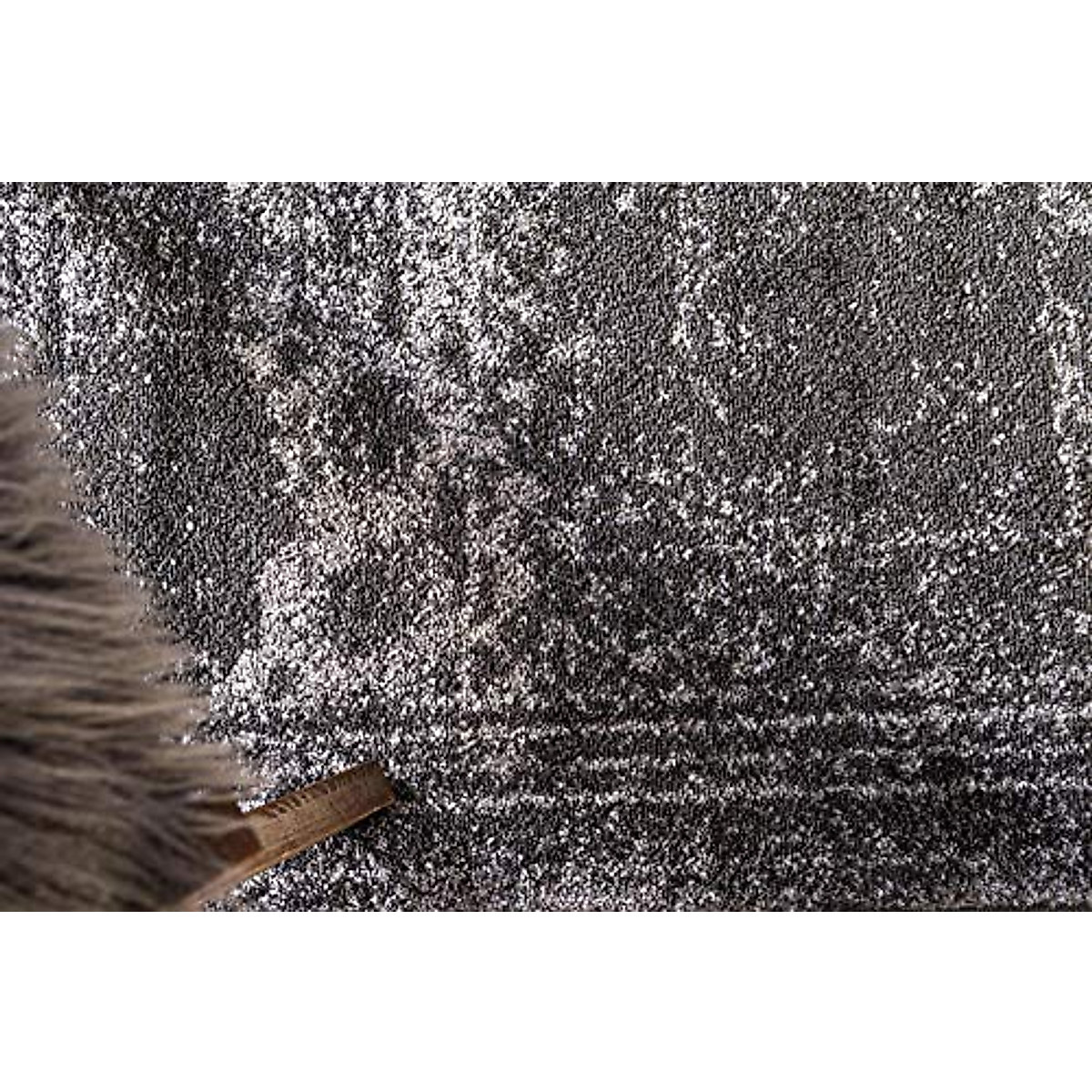 Rugs.com Dover Collection Rug – 5 Ft Round Dark Gray Low-Pile Rug Perfect for Kitchens, Dining Rooms