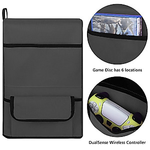Linkidea PS5 Controller Storage Pocket Protective, Nylon Dust Cover for Game Console, Skin Cover Anti Scratch Protector Sleeve Compatible with Playstation 5 Console (Grey)