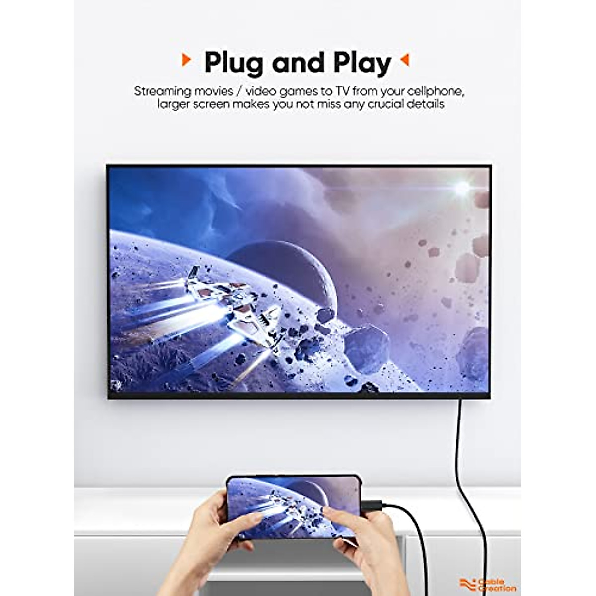 CableCreation USB C to HDMI Cable 3FT Male to Male, Thunderbolt 3/4 Compatible for Home Office, 4K@30Hz for MacBook Pro/Air/M1，iPad Pro - Black